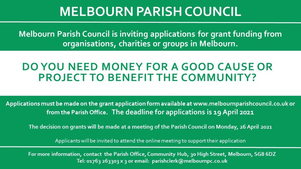 Community Grants : Please click on the poster for more details ...